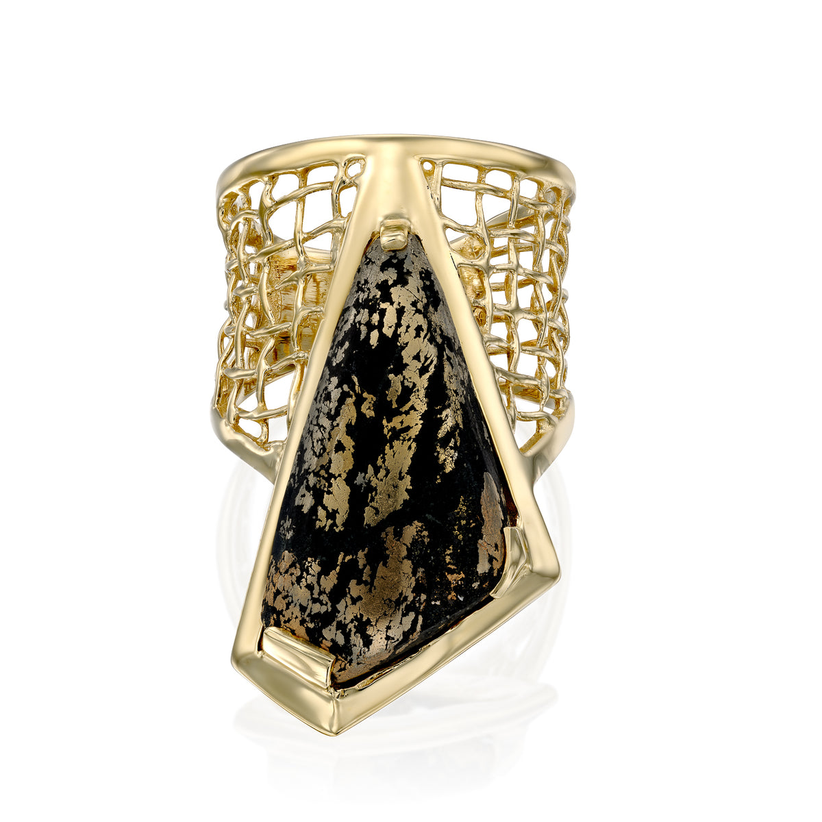 Woven gold pyrite ring | YA'ARIT – Ya'arit